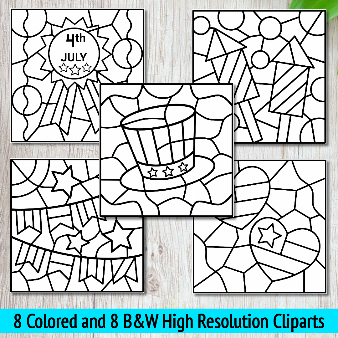 4th of July Color By Number Clipart | Fourth of July Cliparts | 4th of ...
