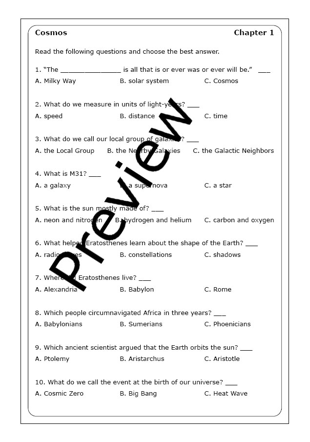 Carl Sagan "Cosmos" worksheets | Made By Teachers