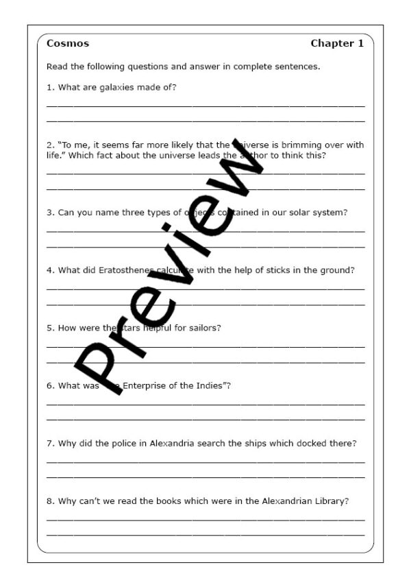 Carl Sagan "Cosmos" worksheets | Made By Teachers