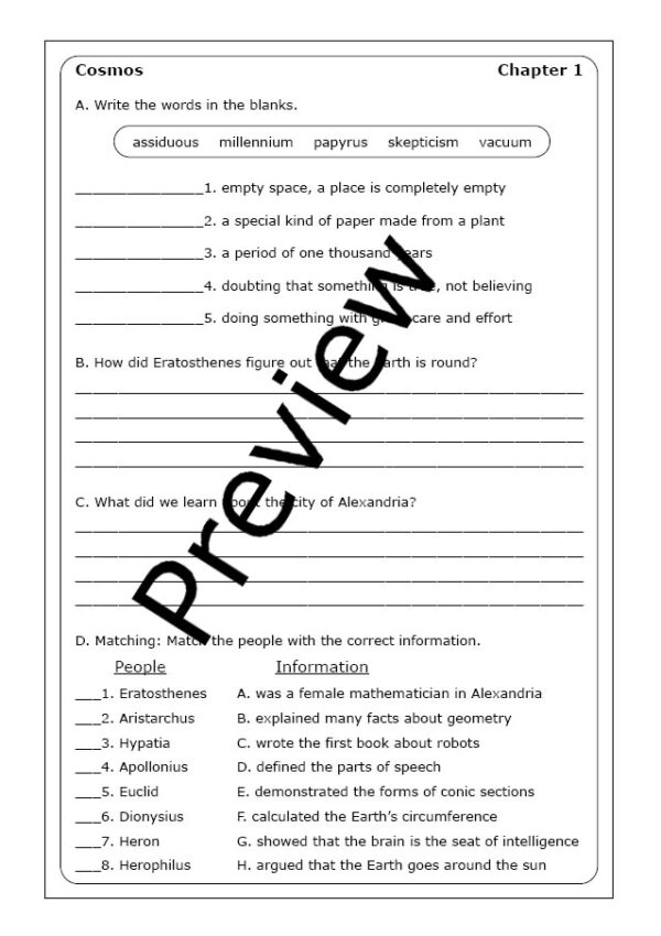 Carl Sagan "Cosmos" worksheets | Made By Teachers