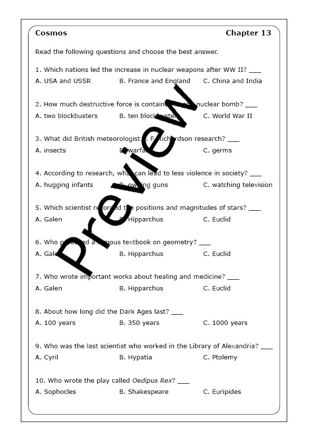 Carl Sagan "Cosmos" worksheets | Made By Teachers