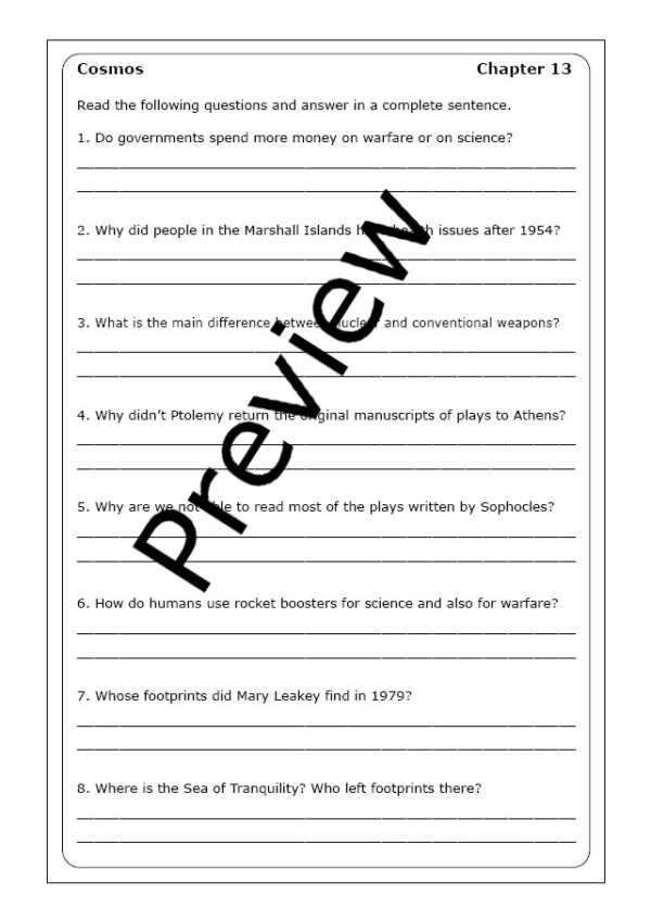 Carl Sagan "Cosmos" worksheets | Made By Teachers