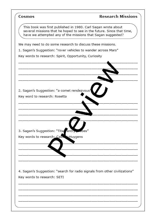 Carl Sagan "Cosmos" worksheets | Made By Teachers