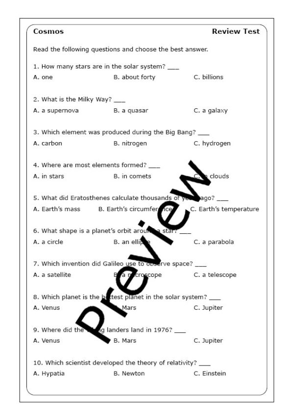Carl Sagan "Cosmos" worksheets | Made By Teachers