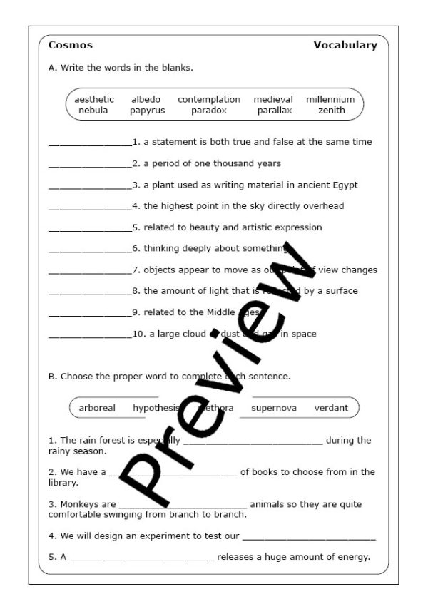 Carl Sagan "Cosmos" worksheets | Made By Teachers