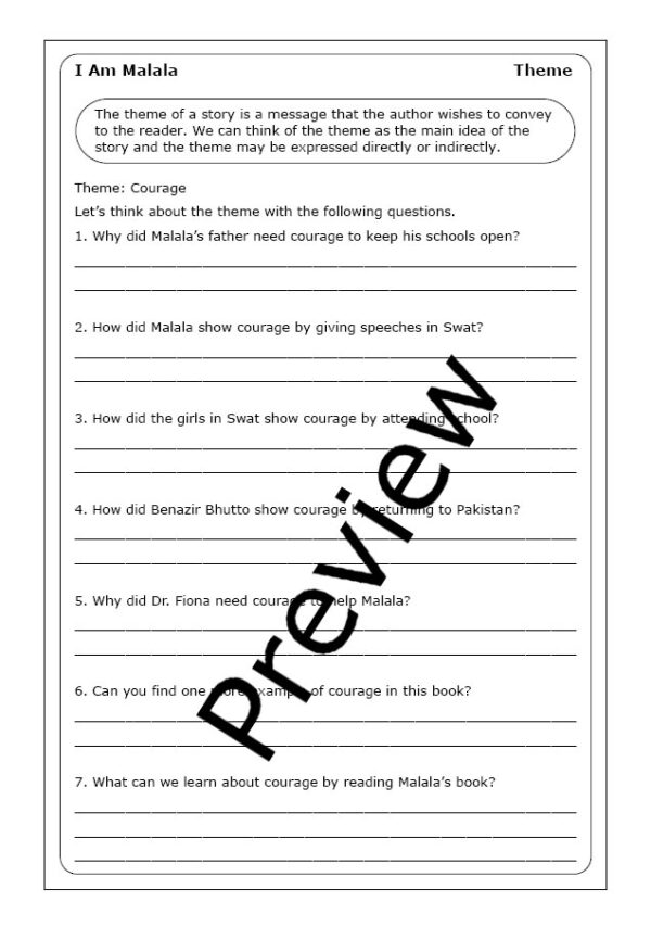 "I Am Malala" (Young Readers Edition) worksheets | Made By Teachers