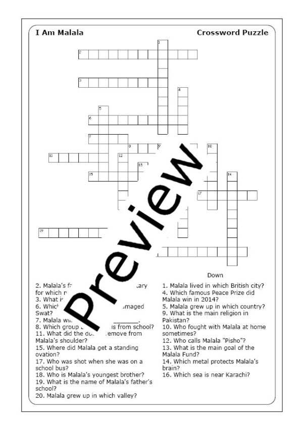 "I Am Malala" (Young Readers Edition) worksheets | Made By Teachers