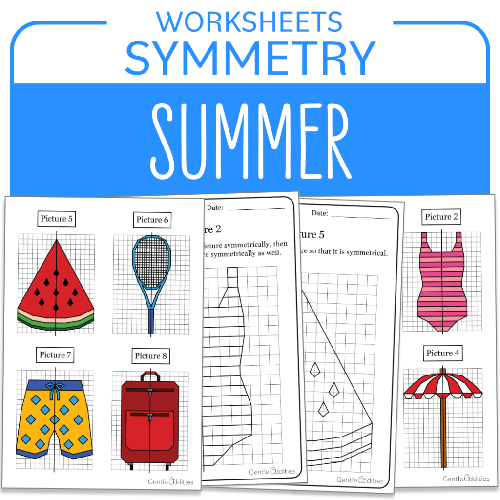 Summer Symmetry and Coloring Math Centers | Made By Teachers