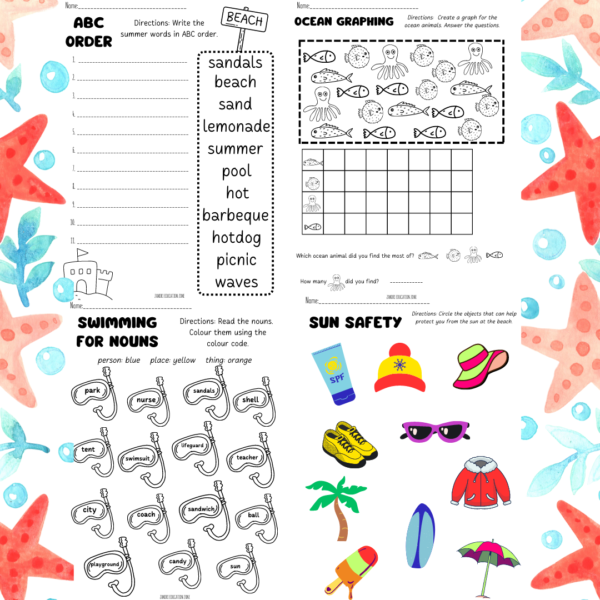 First Grade Combo Summer Worksheets | Made By Teachers
