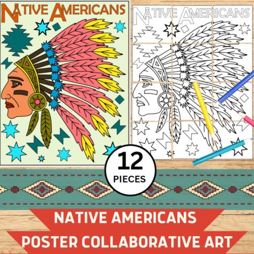 Native Americans Collaborative Art Poster Celebrating Indigenous ...