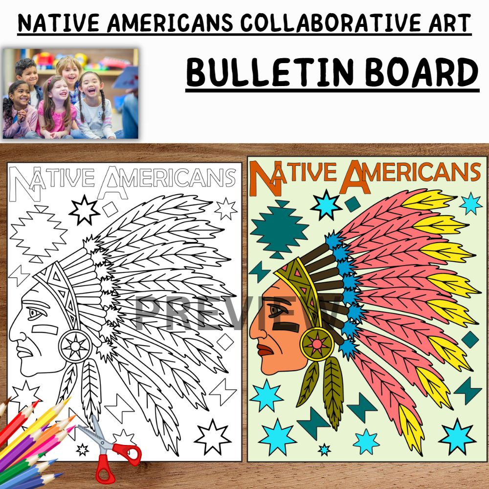 Native Americans Collaborative Art Poster Celebrating Indigenous ...