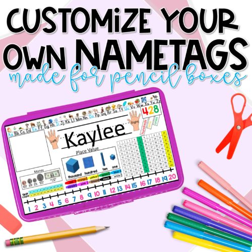 Pencil Box Name Tags Fully Customizable Editable Design Your Own - Made ...
