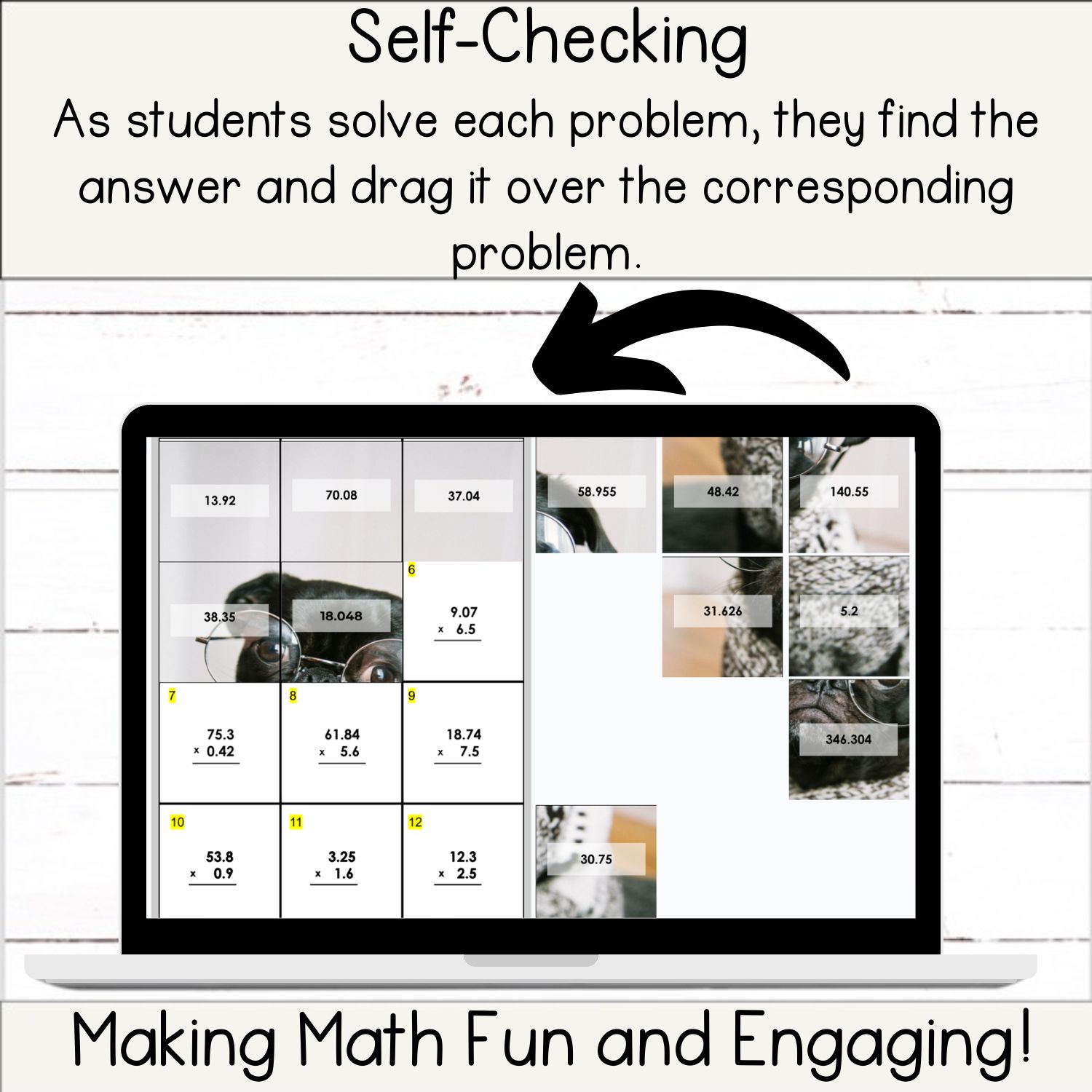 Multiply Decimals Self Checking Picture Puzzle Math Activity | Made By ...