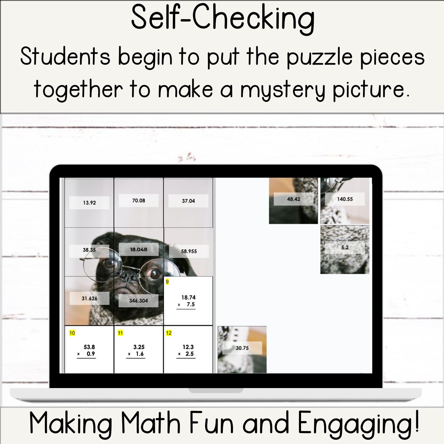Multiply Decimals Self Checking Picture Puzzle Math Activity | Made By ...
