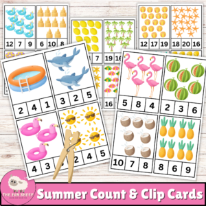 Summer Count and Clip Cards Numbers 1-20 | Math Activity for Pre-K and ...