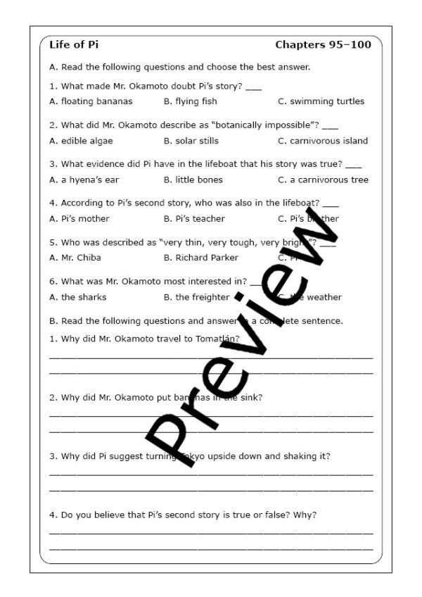 Yann Martel Life Of Pi Worksheets Made By Teachers yann-martel-life-of-pi-worksheets-made-by-teachers