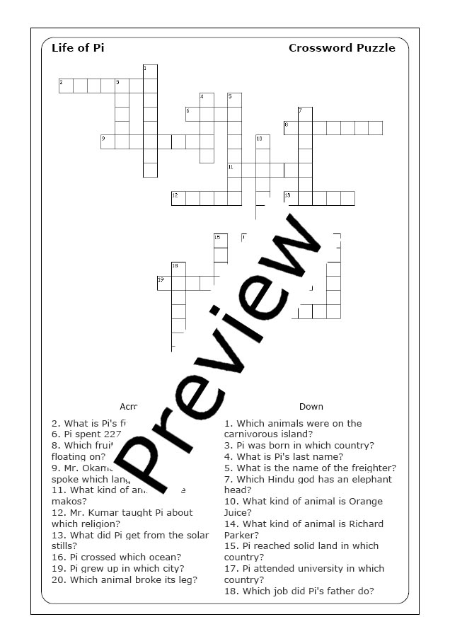 Yann Martel "Life of Pi" worksheets | Made By Teachers