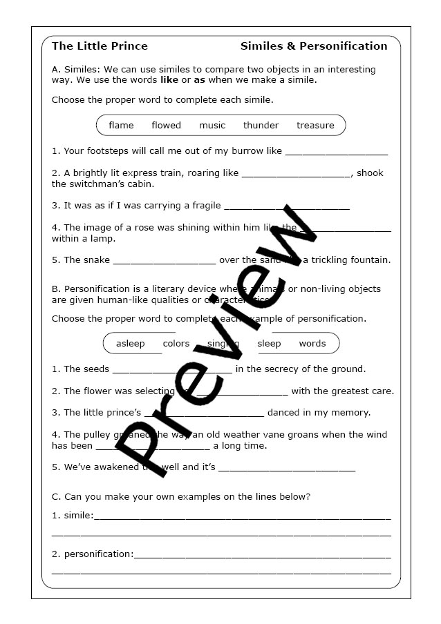 Antoine de Saint-Exupery "The Little Prince" worksheets | Made By Teachers