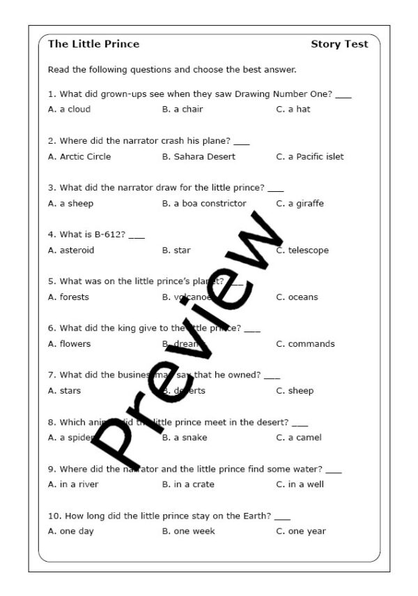 Antoine de Saint-Exupery "The Little Prince" worksheets | Made By Teachers