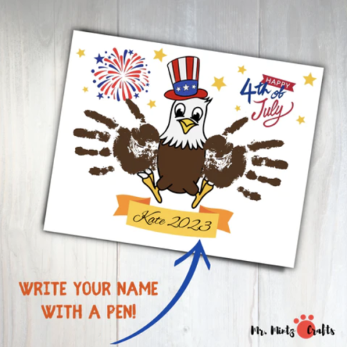 Eagle Handprint Art | 4th of July Craft | Independence Day Handprint ...