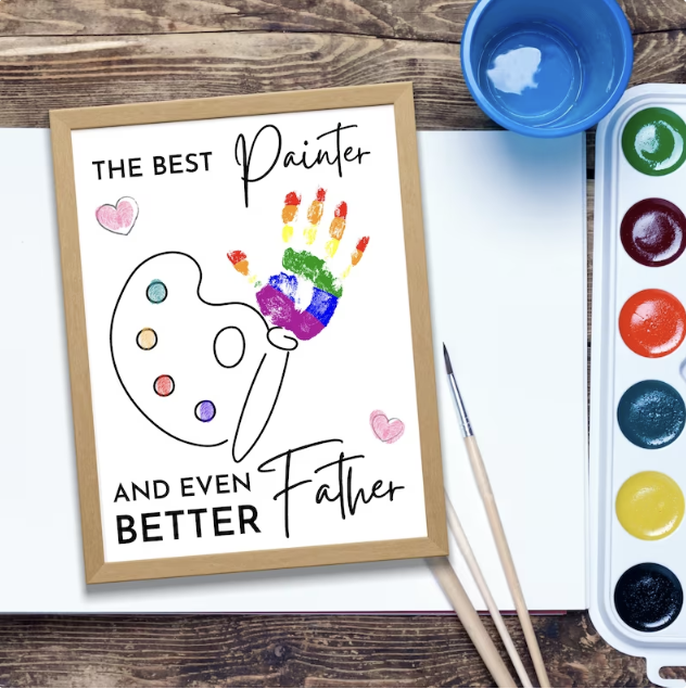 Handprint and Fingerprint Art for Father's Day | Father’s Day Card ...