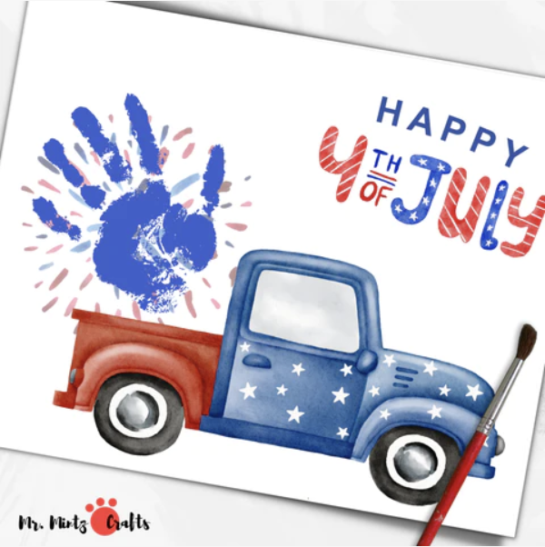 4th of July Firework Handprint Art | 4th of July Craft | Independence ...