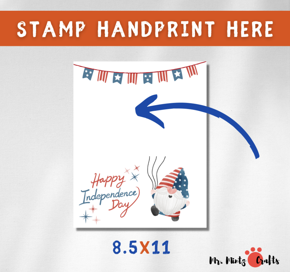 4th of July Dwarf Gnome Handprint Craft | Independence Day Art | Made ...