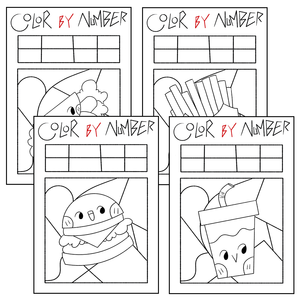 Fast Food Editable Color By Code Worksheets Activity, Fast Food Color ...