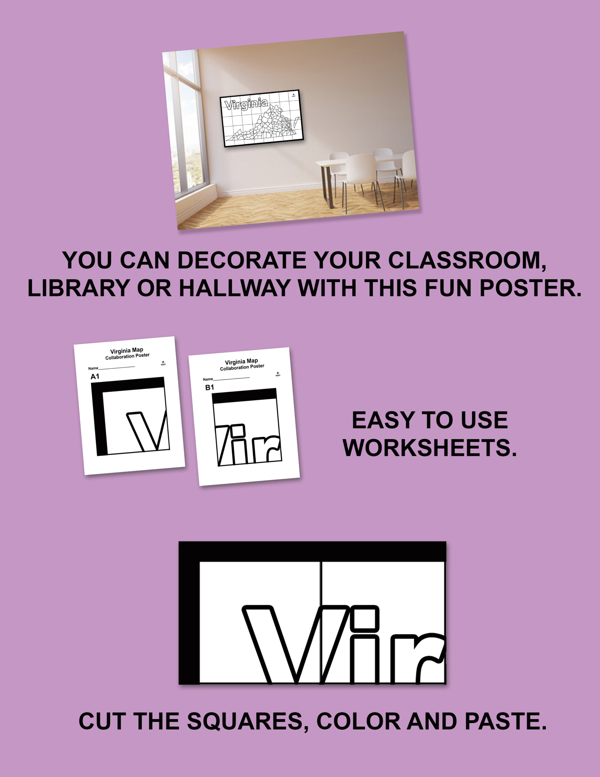 Virginia Map Collaboration Poster | Made By Teachers