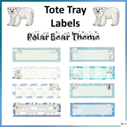 Polar Bear Theme Tote Tray Labels Editable | Made By Teachers