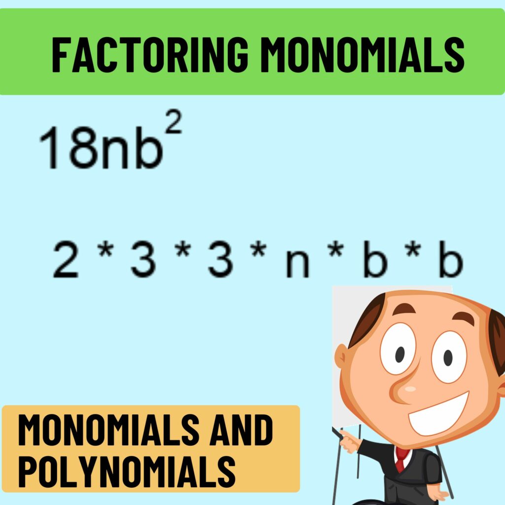 Pre-Algebra - Monomials and Polynomials Worksheets Factoring Monomials ...
