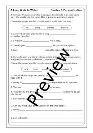 Linda Sue Park "A Long Walk to Water" worksheets - Made By Teachers