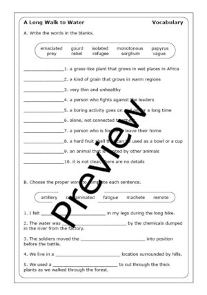 Linda Sue Park "A Long Walk to Water" worksheets | Made By Teachers