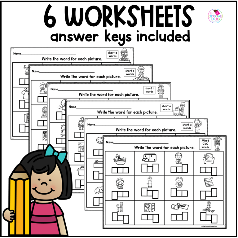 CVC Words Short Vowel Phonics Clip Cards | Made By Teachers