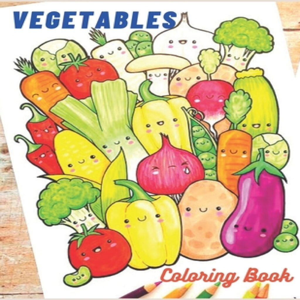 Vegetables Coloring Book : Easy and Fun Vegetables Coloring Pages for ...