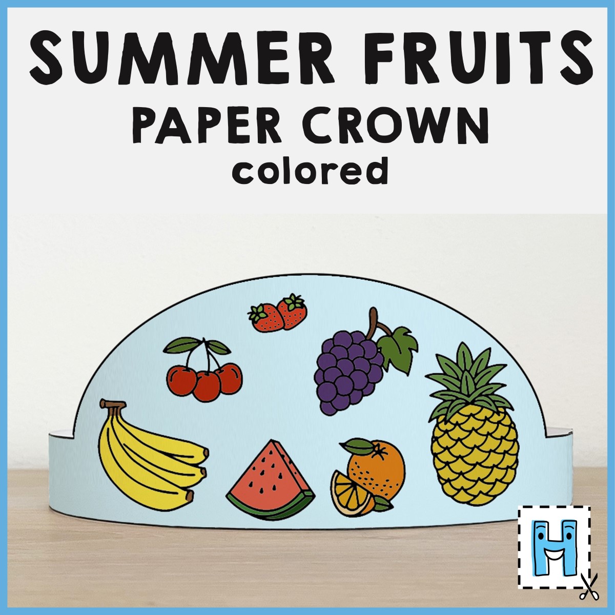 Fruits Summer Paper Crown Headband Printable Spring Craft Activity No ...