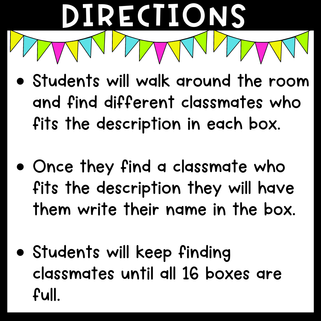 Back to School / After Summer Break - Find Someone Who Editable ...