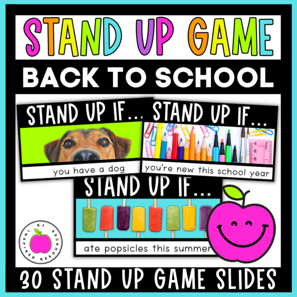 Back to School / After Summer Break Activity - Stand Up Sit Down Game ...