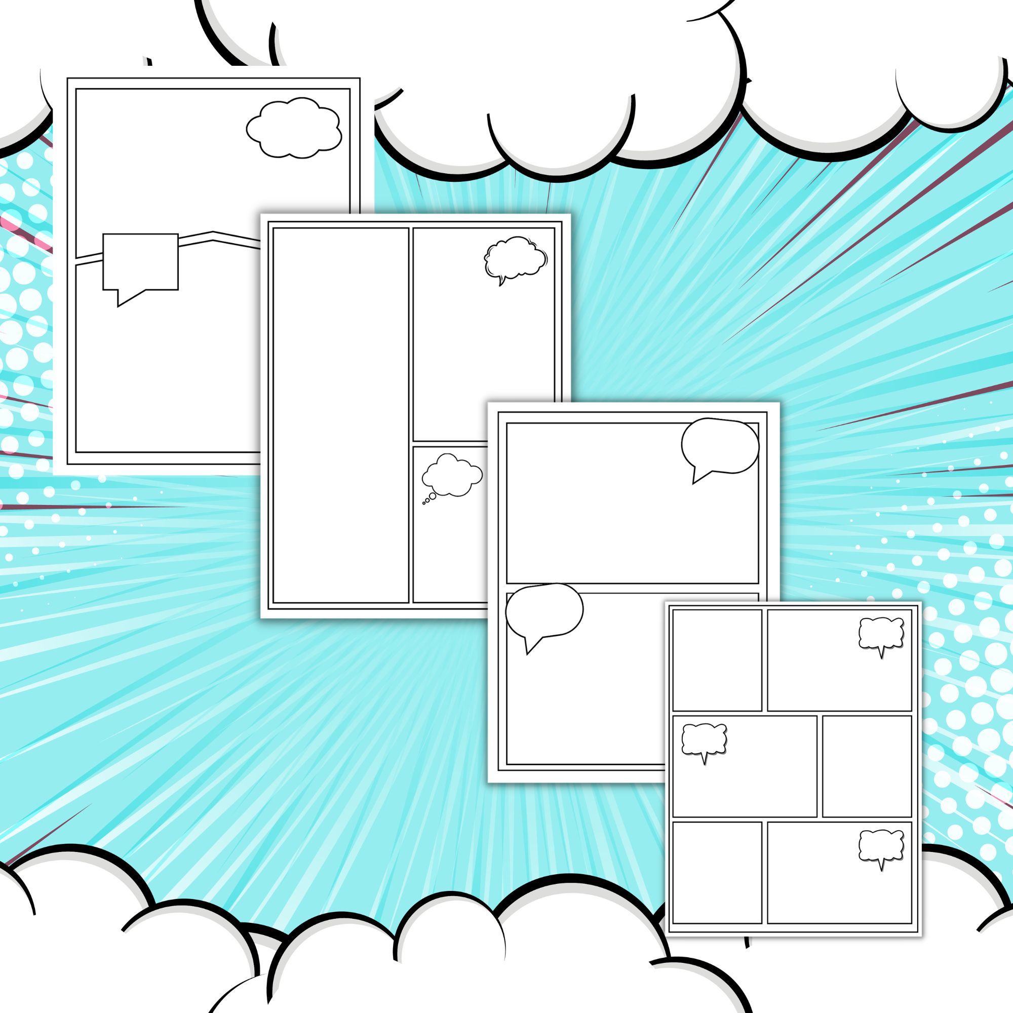 comic strip template Pages, Comic Book and Graphic Novel Page Templates ...