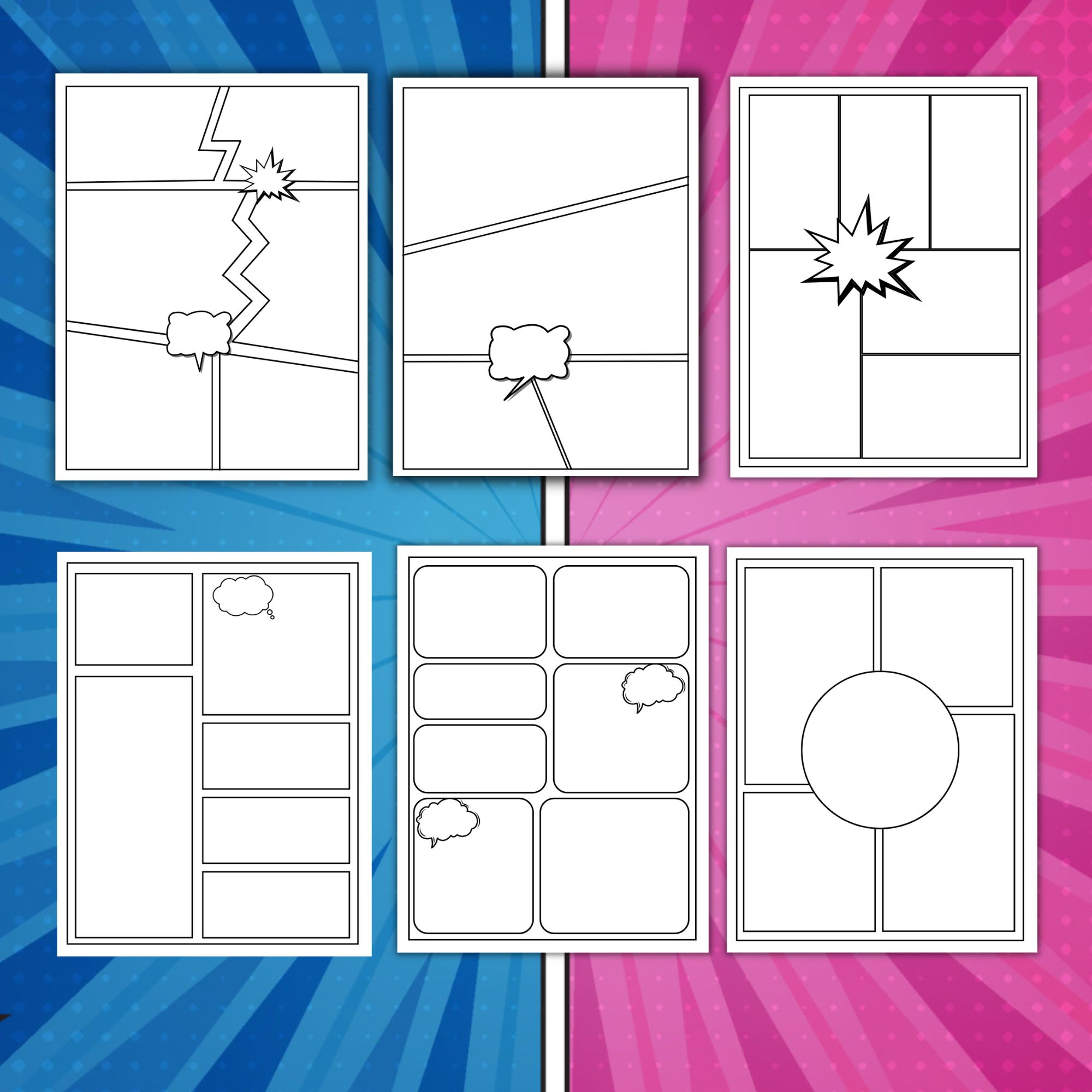 comic strip template Pages, Comic Book and Graphic Novel Page Templates ...