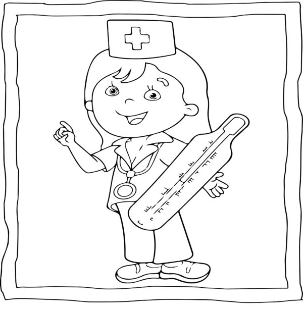 Nurse Coloring Book : Easy and Fun Nurses Coloring Pages for Kids ...
