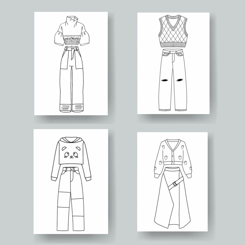 outfits coloring pages for girls | Made By Teachers
