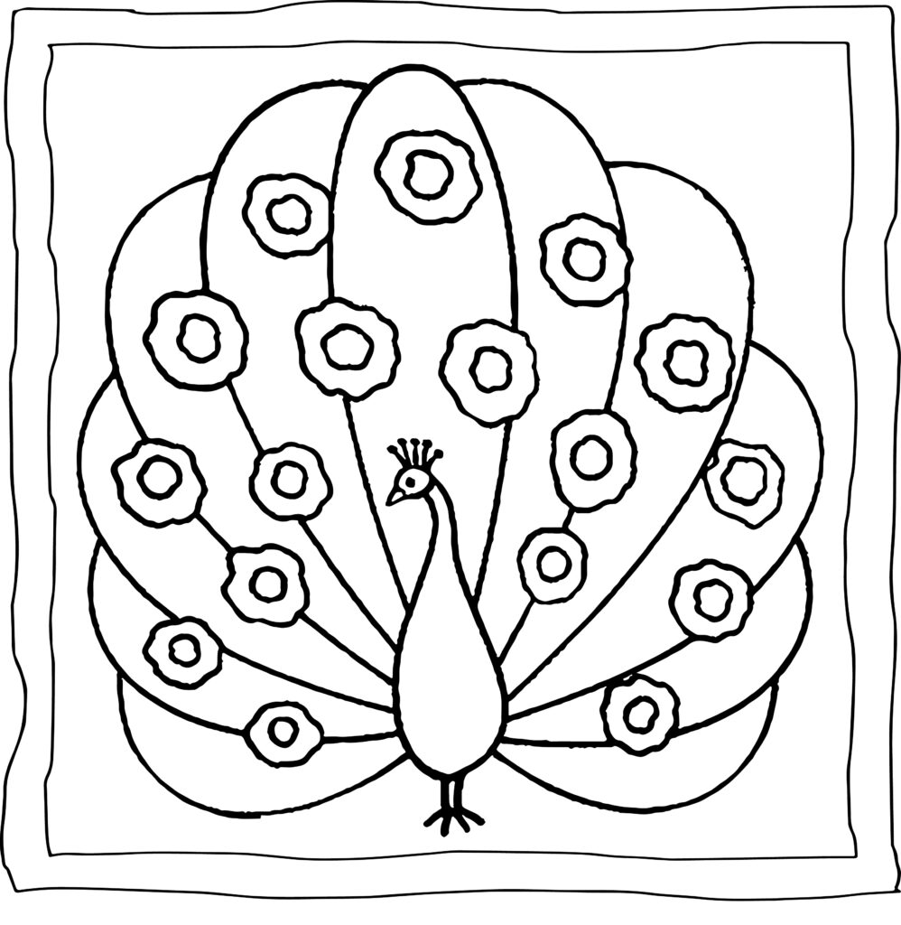 Peacock Coloring Book : Easy and Fun Peacock Coloring Pages for Kids ...