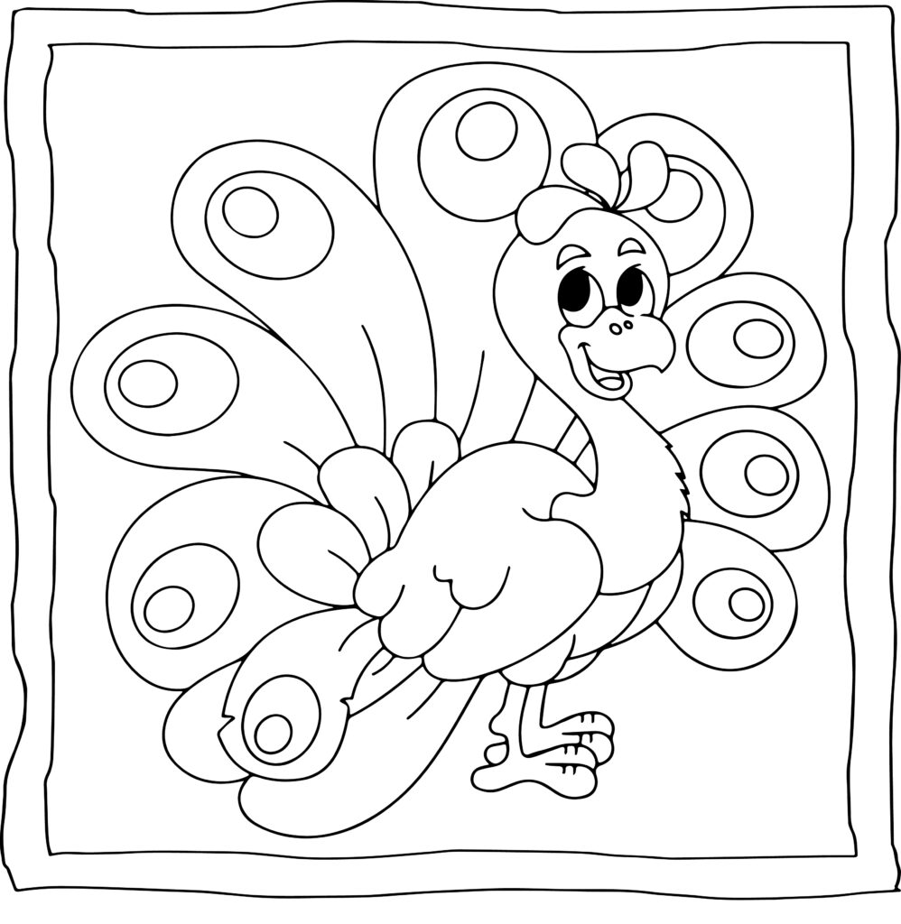 Peacock Coloring Book : Easy and Fun Peacock Coloring Pages for Kids ...