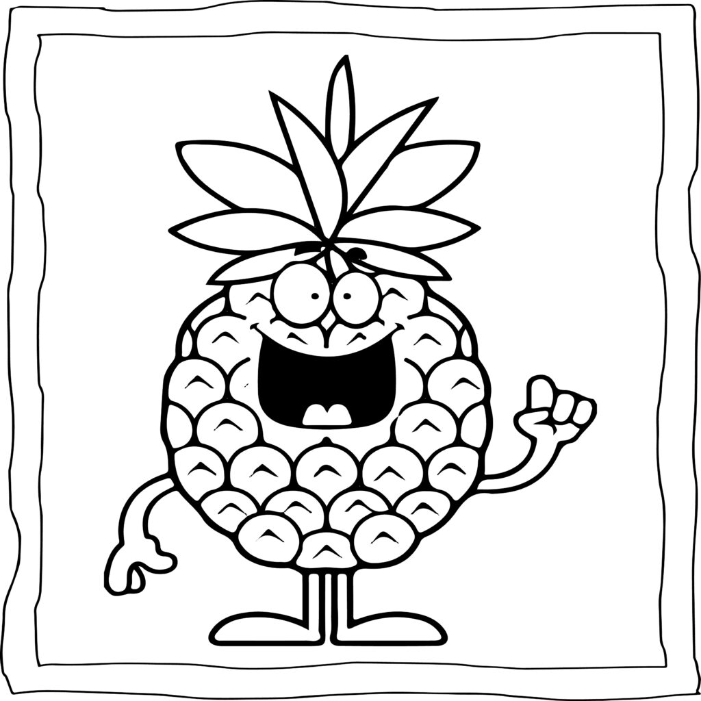 pineapple Coloring Book : Easy and Fun pineapples Coloring Pages for ...
