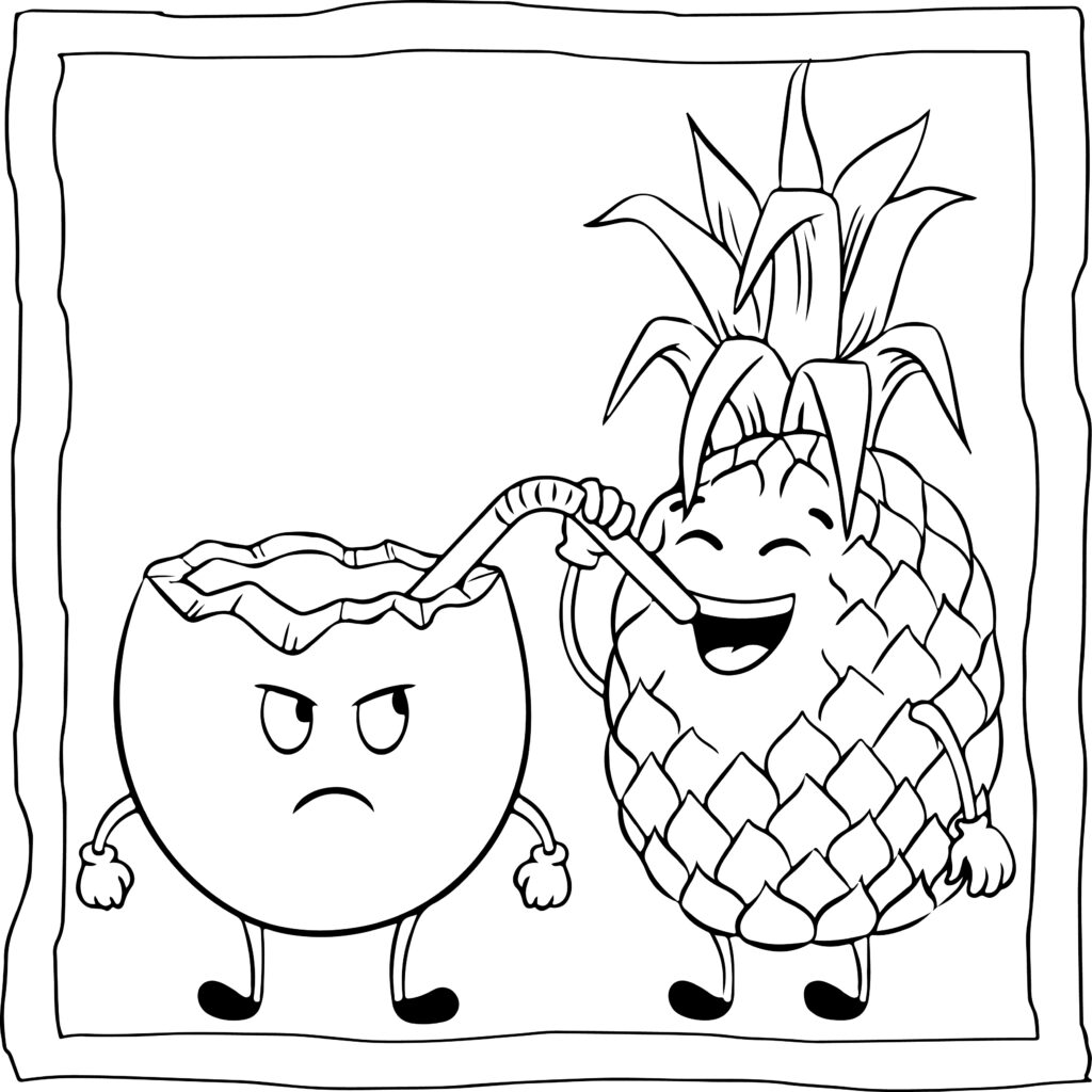 pineapple Coloring Book : Easy and Fun pineapples Coloring Pages for ...