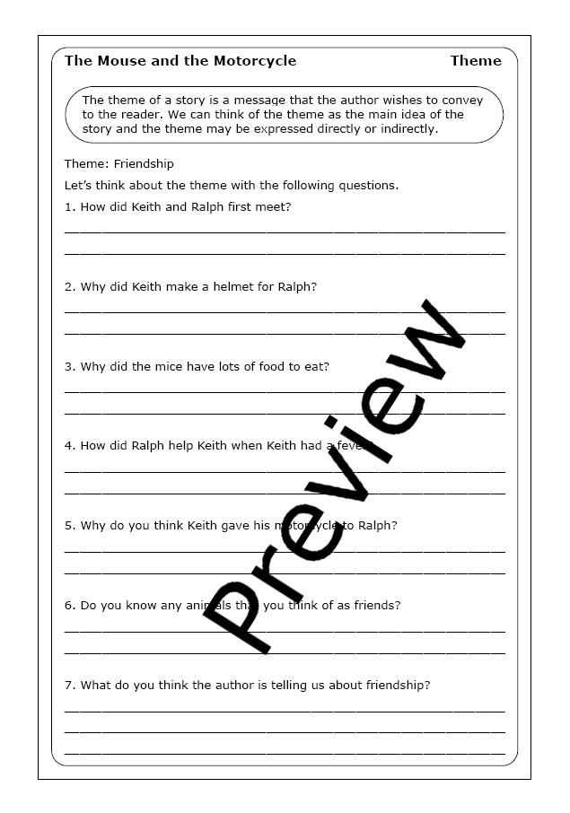 Beverly Cleary "The Mouse and the Motorcycle" worksheets | Made By Teachers