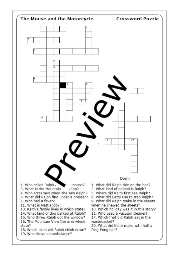 Beverly Cleary "The Mouse and the Motorcycle" worksheets | Made By Teachers