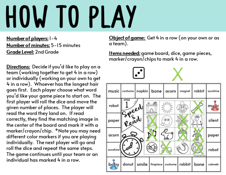 2nd Grade Phonics Speed & Read Game Boards | Phonics Activity for ...
