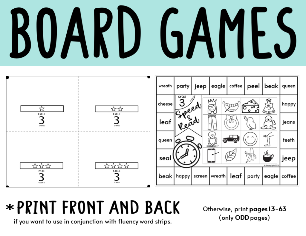 2nd Grade Phonics Speed & Read Game Boards | Phonics Activity for ...